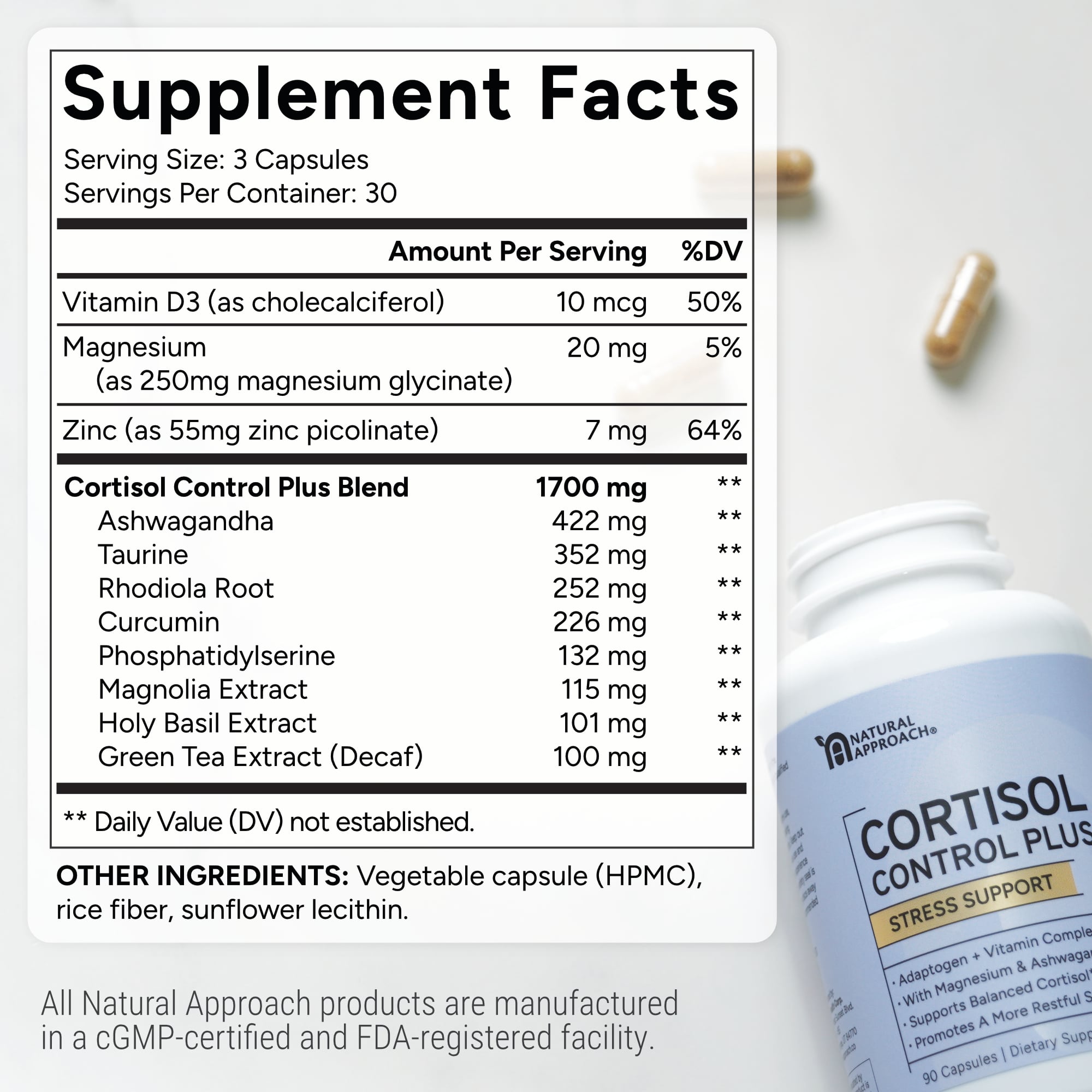 Cortisol Control Plus® - Potent 12-Ingredient Formula – Natural Approach